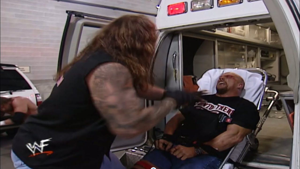 The Undertaker Attacks A Bloody Stone Cold In An Ambulance! - Smackdown ...