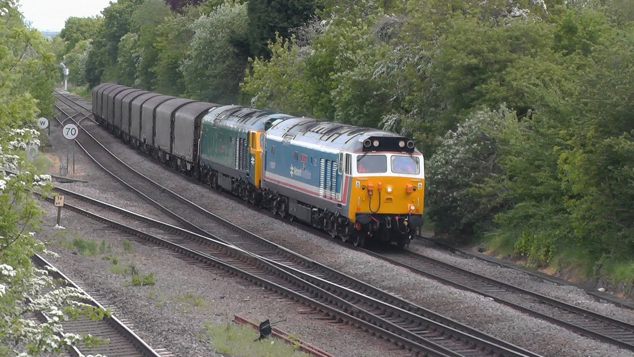 Boden Rail Class 50's on Boston Steel, 50007 50017 6Z08 to Washwood ...