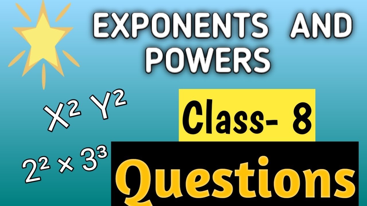 Exponents and powers questions-class 8- important #exponentsandpower # ...