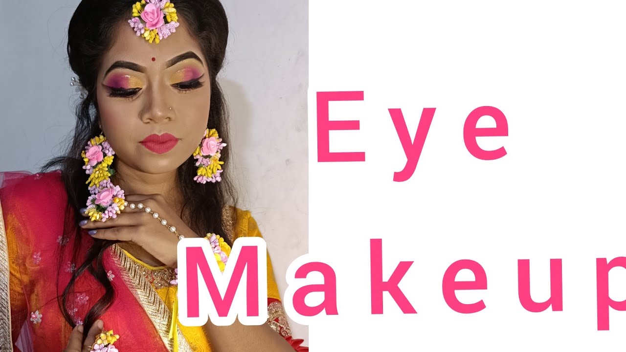 glitery pink yellow eye makeup tutorial #makeup #makeuptutorial - YouTube