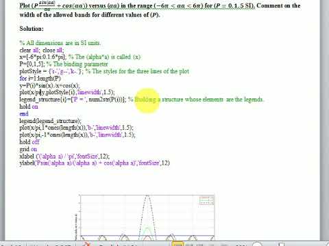 Modern Physics - Problem set 05 - Matlab - YouTube