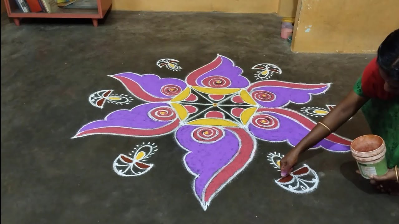 Special SHELL Rangoli Design (Changu Kolam). - YouTube