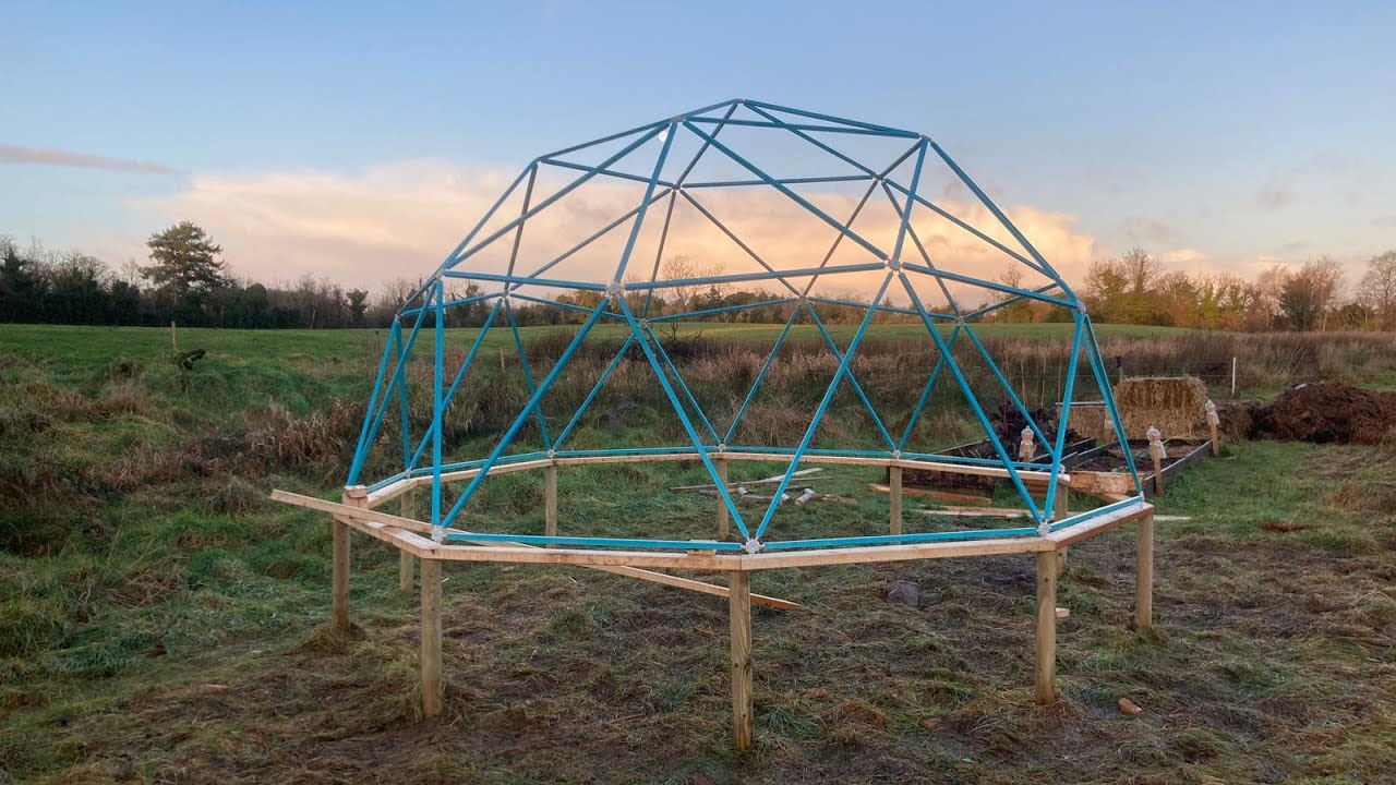 Geodesic Dome Greenhouse Construction - Part 1 - YouTube