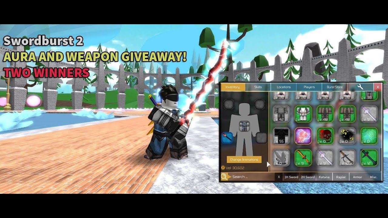 Swordburst 2 BIG GIVEAWAY! (RARE WEAPONS,AURAS,MONEY!) ENDED - YouTube