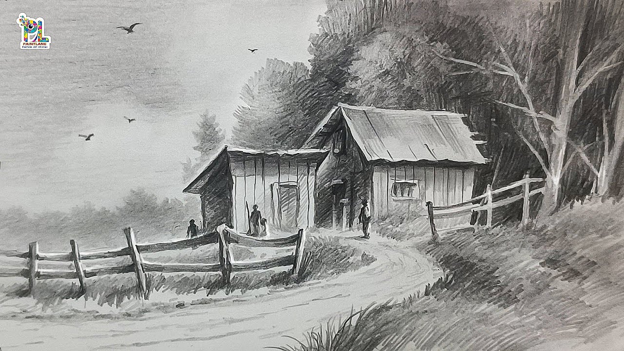 Pencil Drawing and Shading Nature Art - YouTube