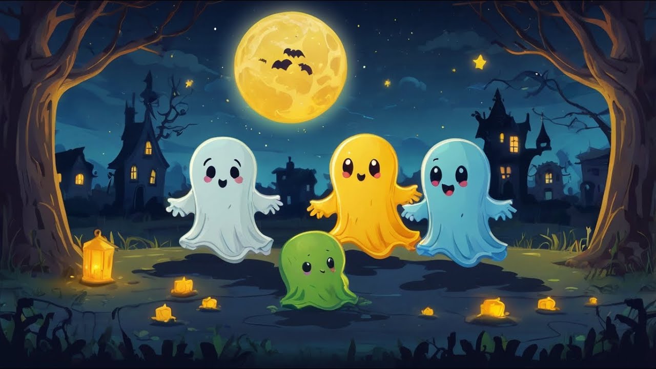 5 Little Ghosts | Fun Halloween Song for Kids - YouTube