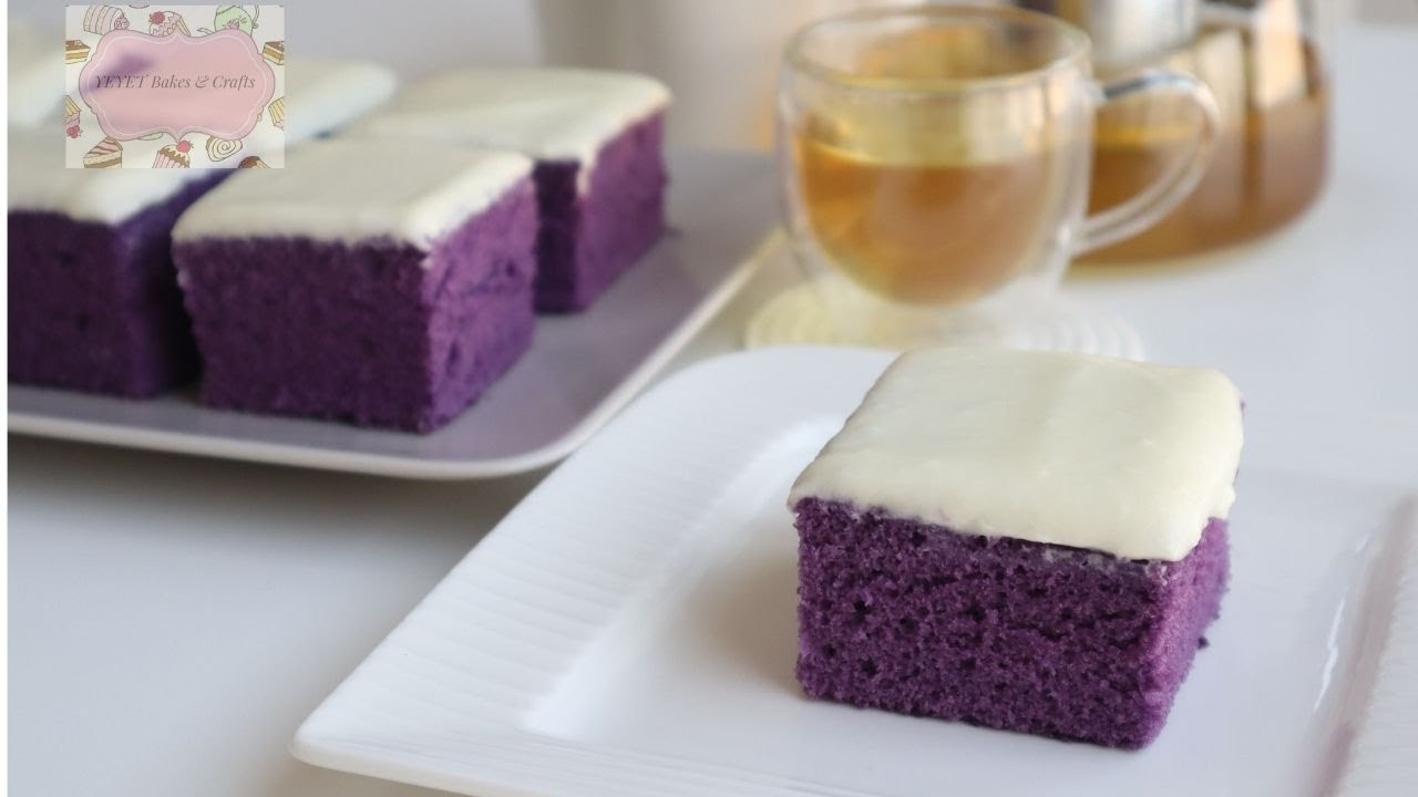 UBE CREAMY CHEESE SQUARES ( Ube Powder ) CHIFFON CAKE; (NOT BAINE MARIE ...