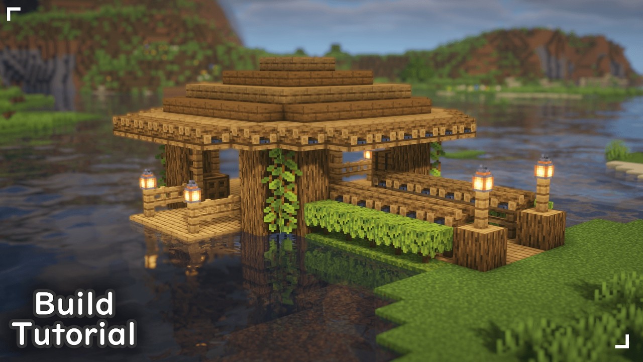 🎣 Simple Fishing Deck Gazebo 🛖 | Minecraft Tutorial - YouTube