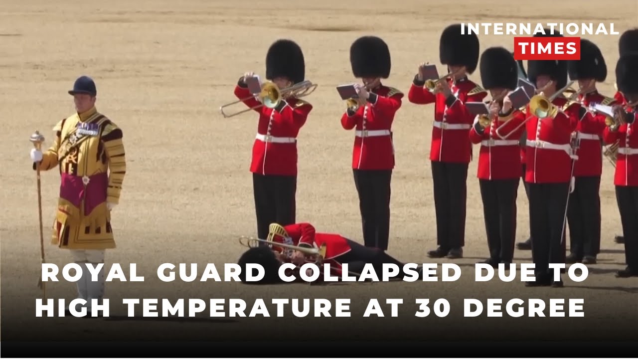 British royal guard collapse in front of Prince William due to high ...