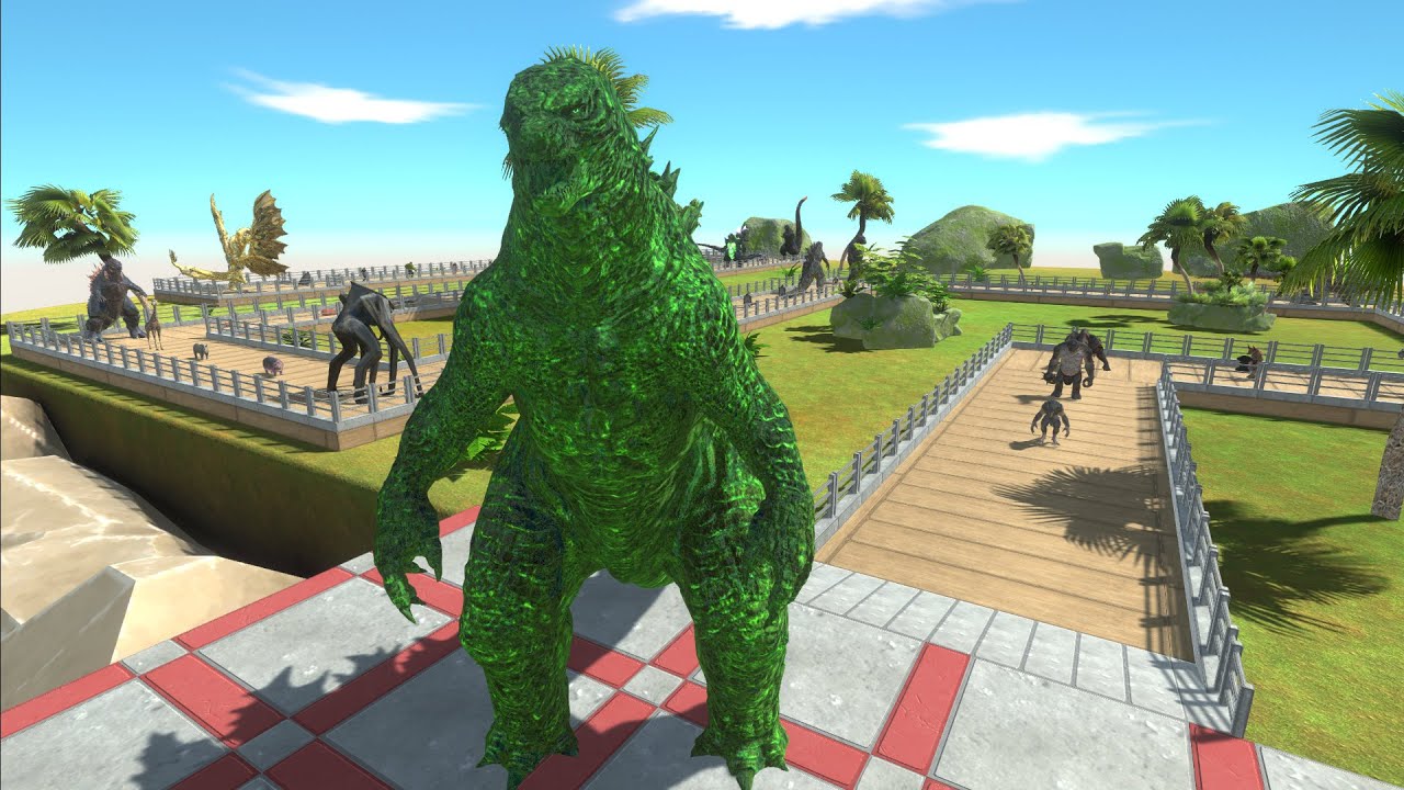 GODZILLA GREEN VS AVENGER AND GHIDORAH DEATH RUN - Animal Revolt Battle ...