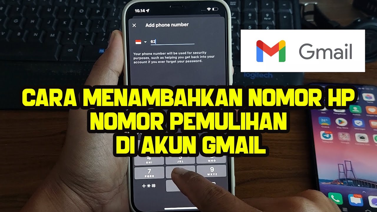 Cara menambahkan nomor hp di akun gmail - YouTube
