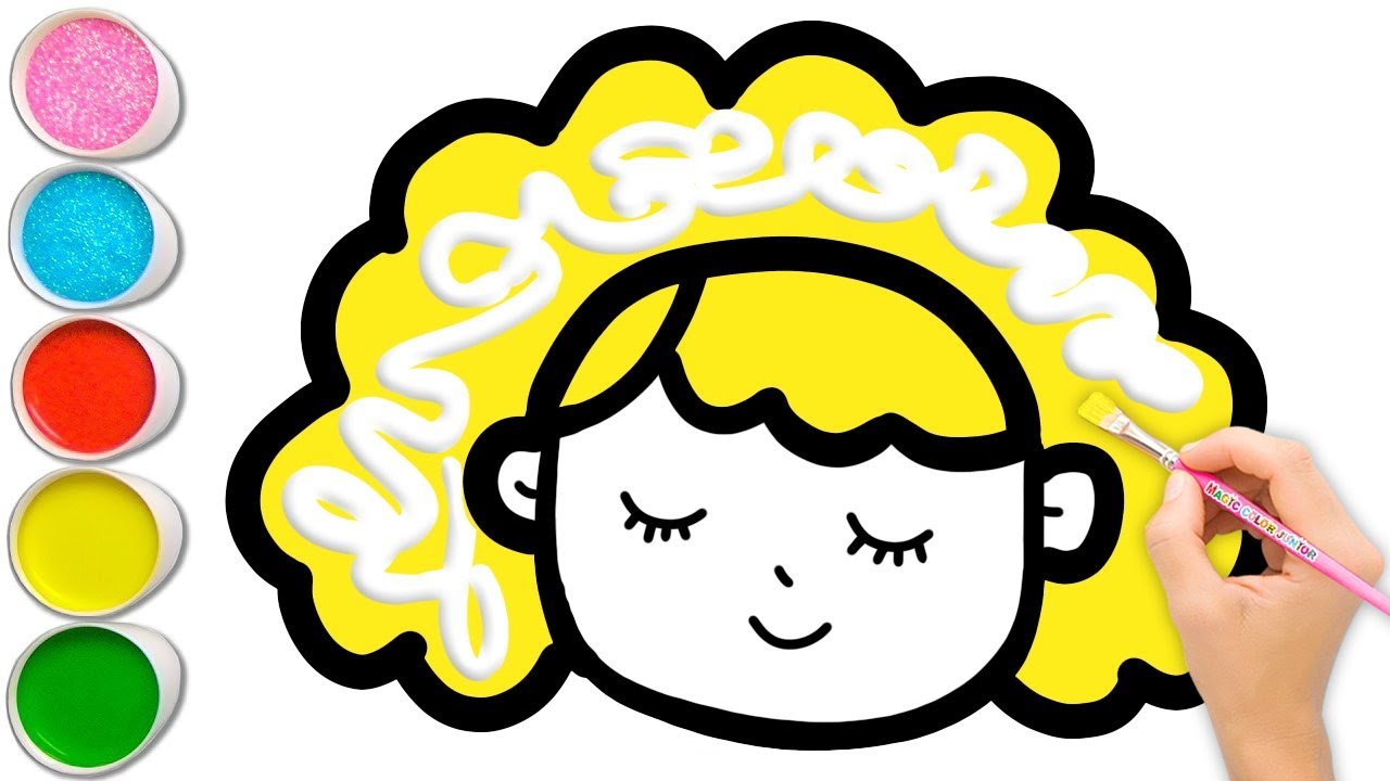 👧🧼💦 Drawing and color the girl washing her hair - YouTube