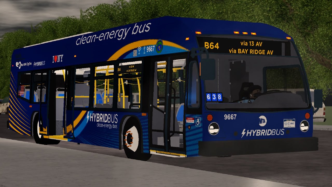 MTA (Roblox) 2021 Novabus LFS HEV 9667 ride-along on B64! - YouTube