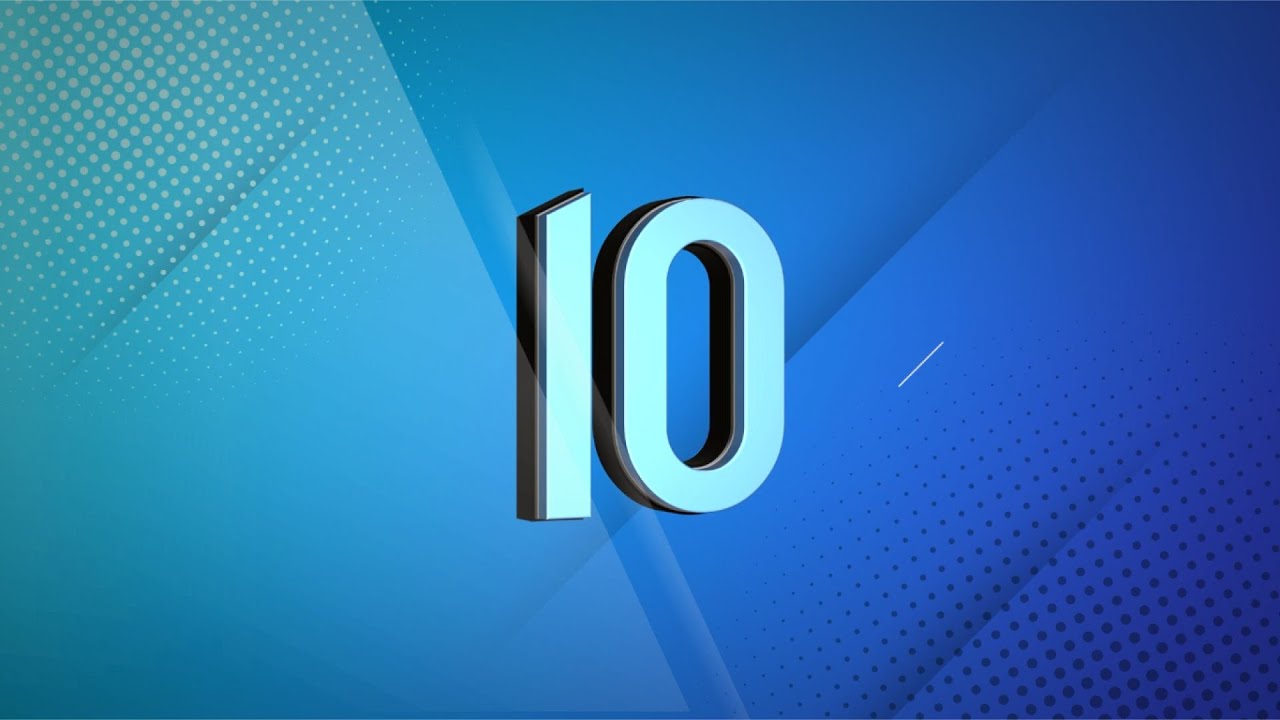 Greenish converge digital 10 seconds countdown HD video - YouTube