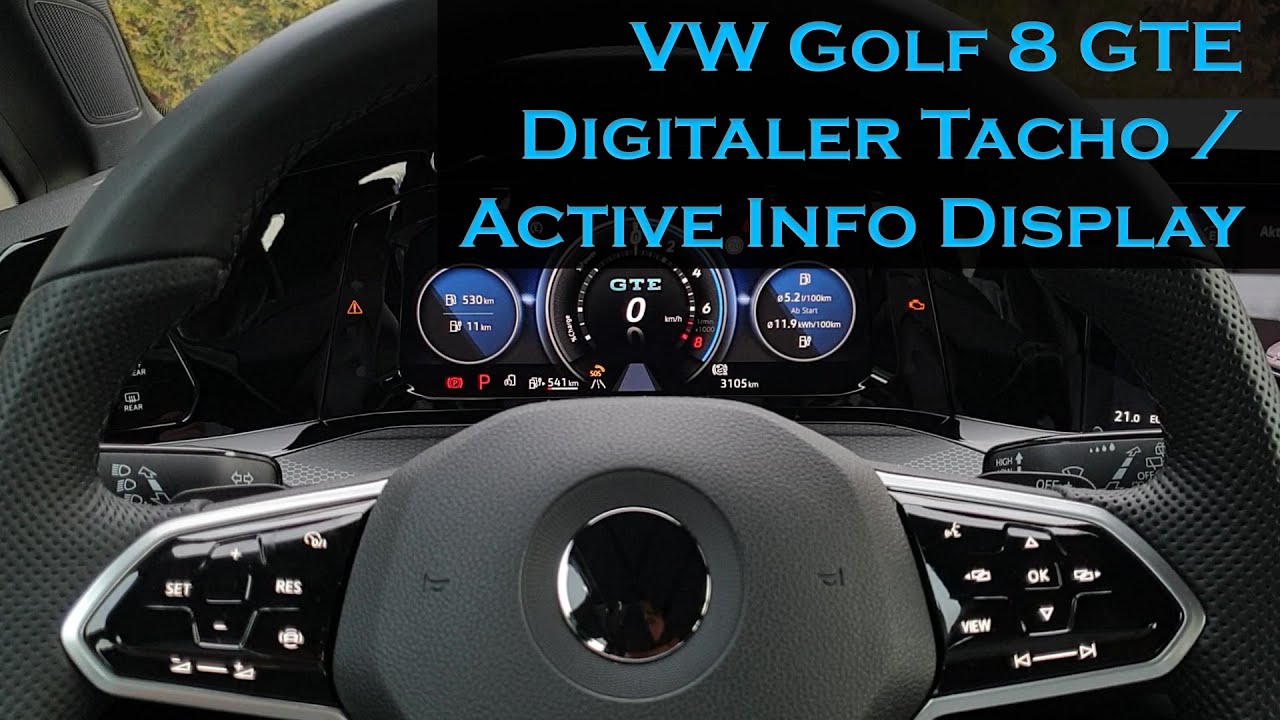 VW Golf 8 GTE - Digitaler Tacho / Active Info Display - YouTube