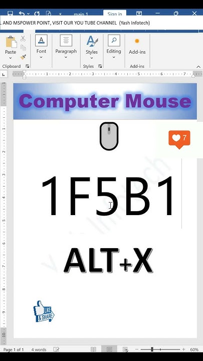 Computer Mouse, ms word symbols, #msword #mswordtutorial # ...