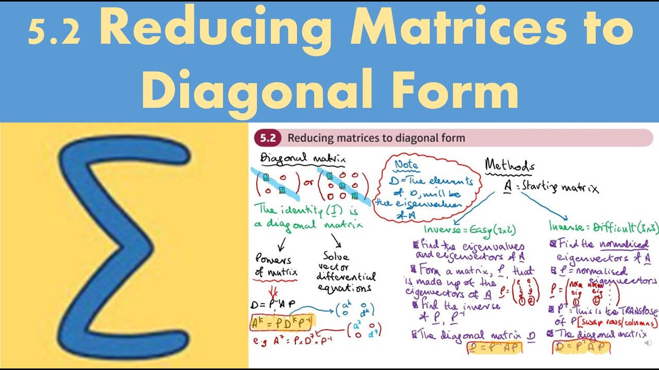5.2 Reducing matrices to diagonal form (FP2 - Chapter 5: Matrix algebra ...