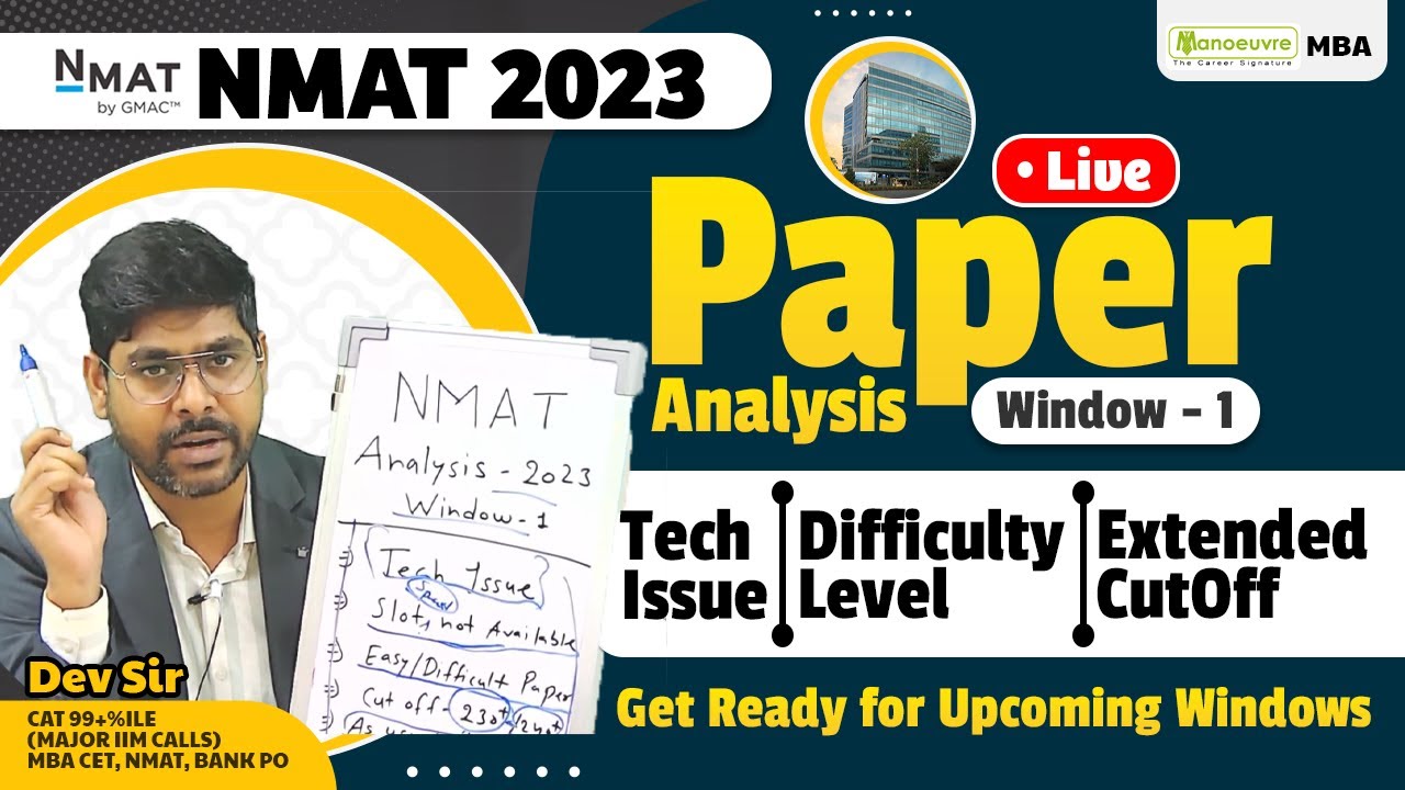NMAT 2023 - Live Paper Analysis | Tech Issue | Difficulty Level ...