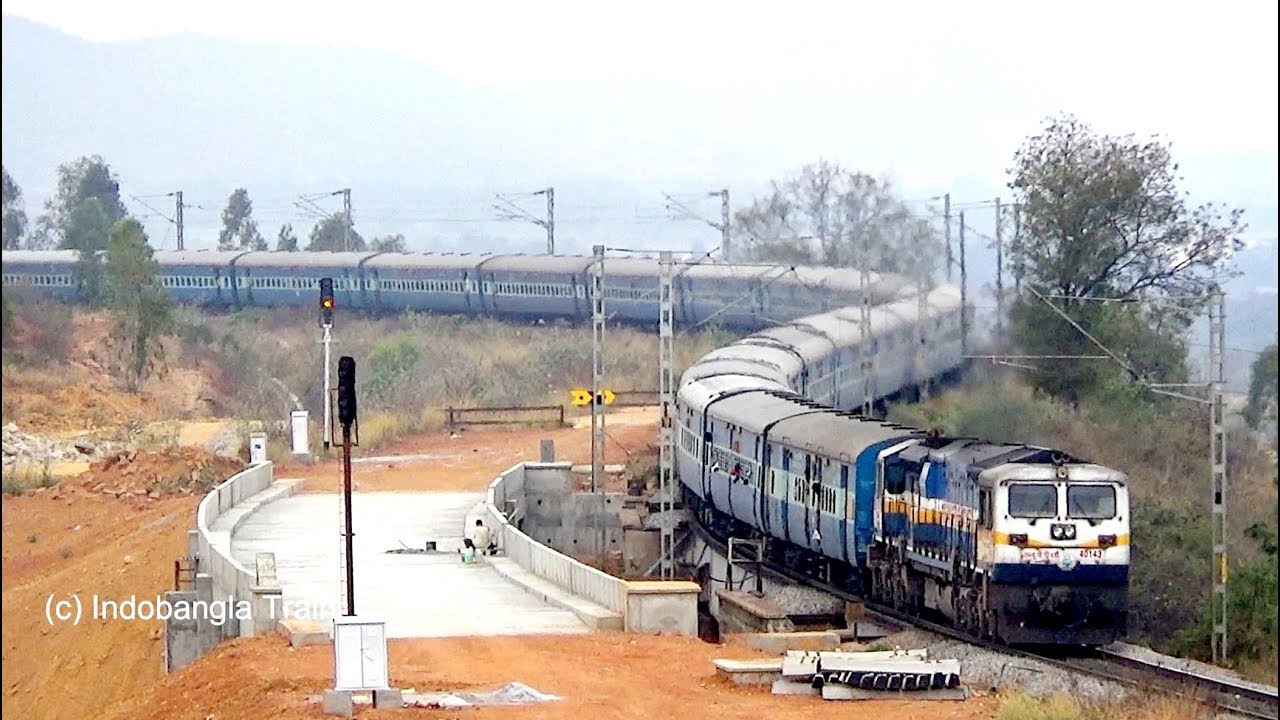 Karnataka Express: New Delhi to Bengaluru Passing a Big Curve Like a ...
