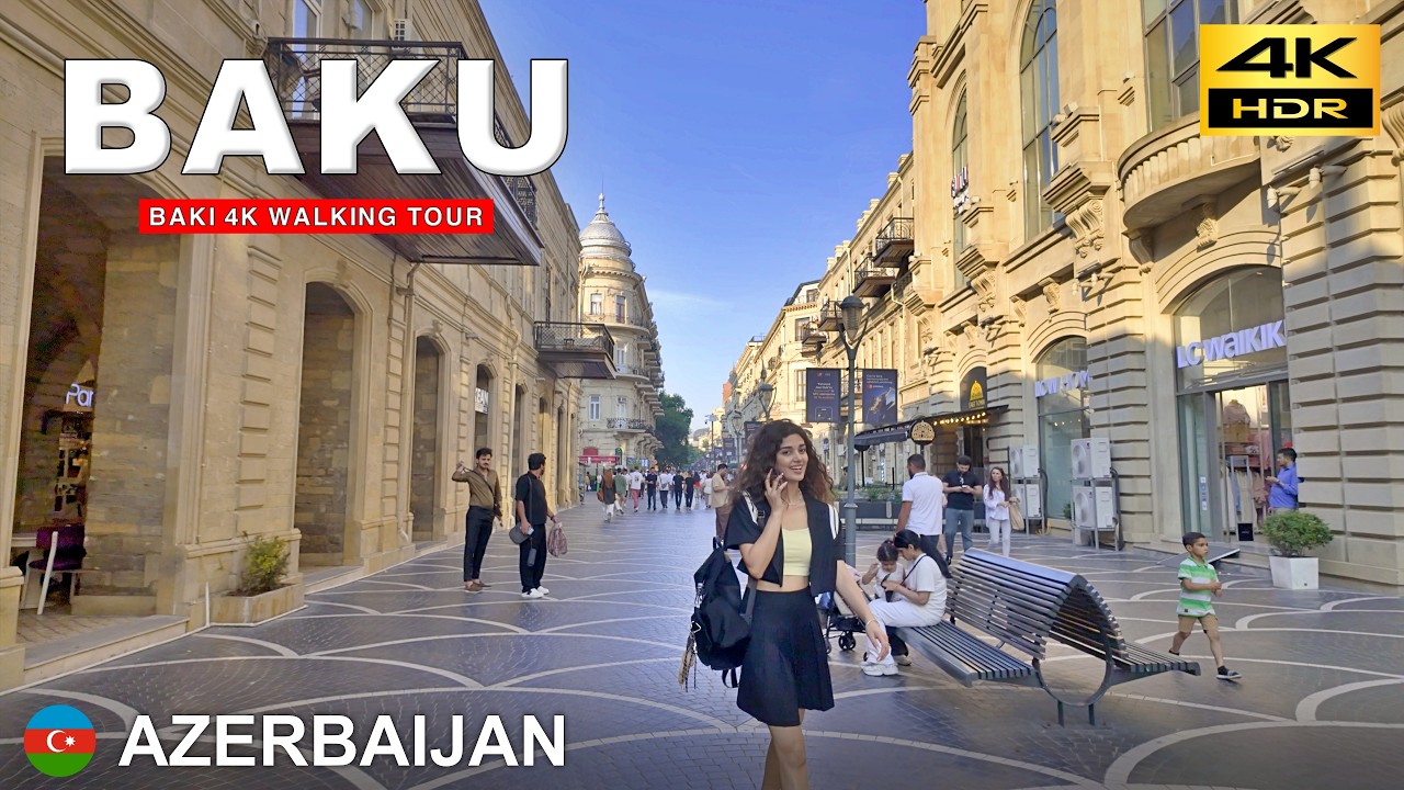 Baku – 4K Walk | City Center Route – From 28 May Sta. to Old City ...