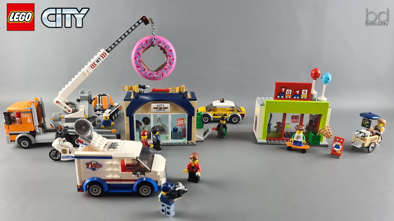 LEGO CITY Donut Opening Store Set 60233 - YouTube