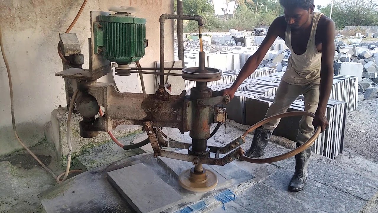 Stone polishing machine - YouTube