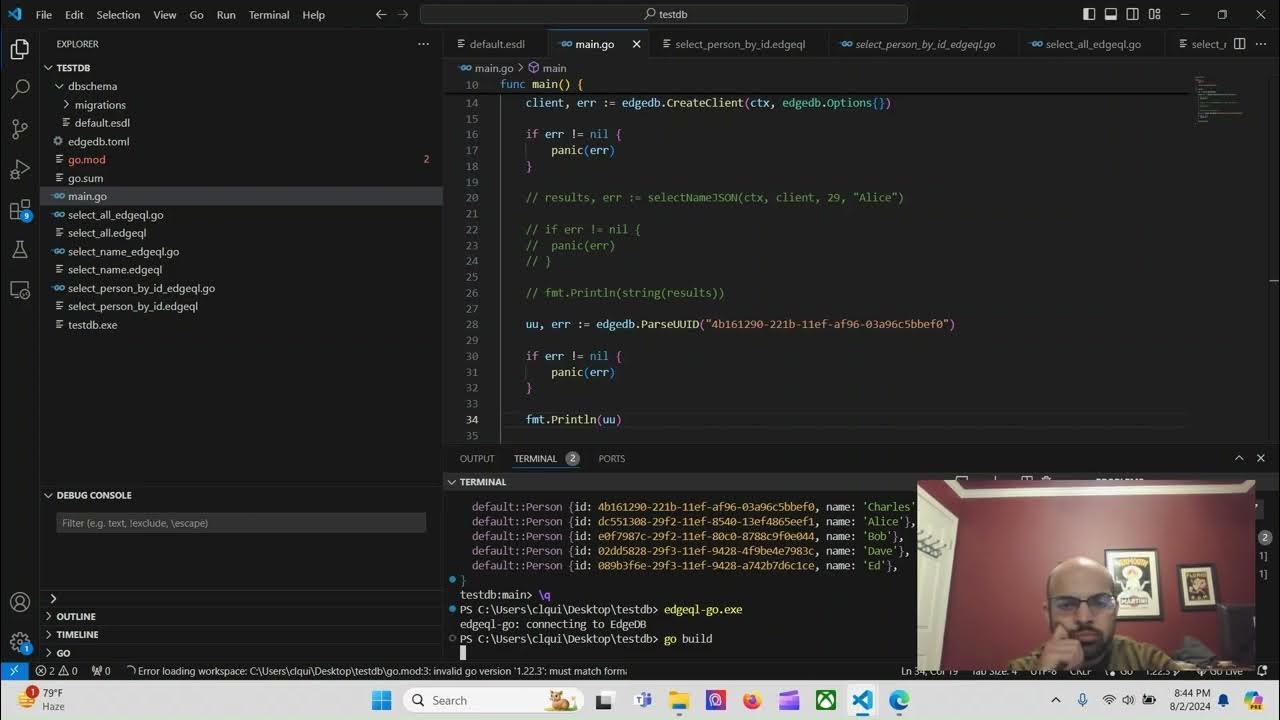 EdgeDB Tutorial (Pt. 4) Querying with UUIDs in Code - YouTube