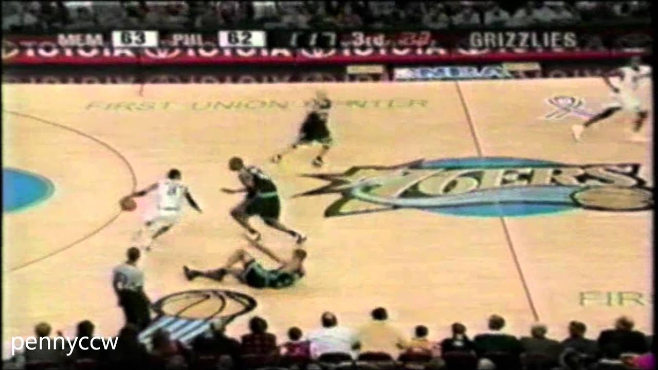 Allen Iverson steals, double behind-the-back dribbles and dishes a no ...