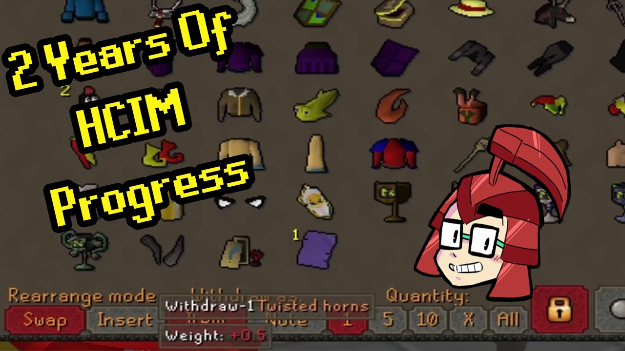 My OSRS HCIM Bank Video! (2 Years Of HCIM Progress) - YouTube