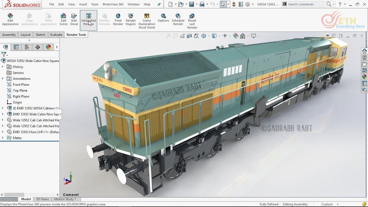 Solidworks Train Modelling Tutorials - S01 E02: EMD Locomotive Body ...