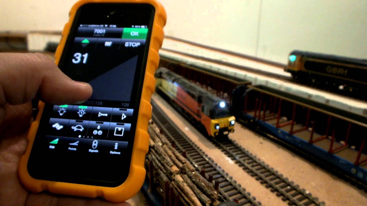 Lenz 100 DCC Controller with Touchcab via the iPhone - YouTube