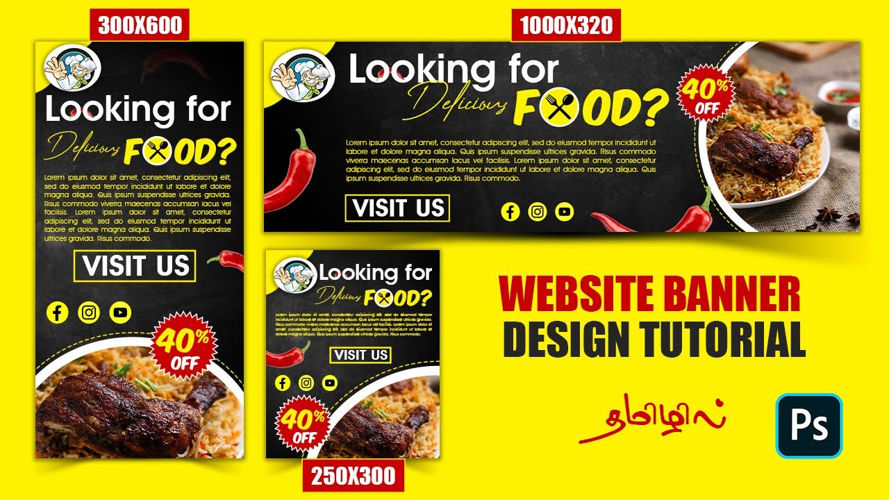 Professional Website Banner Design - Photoshop Tutorial - YouTube