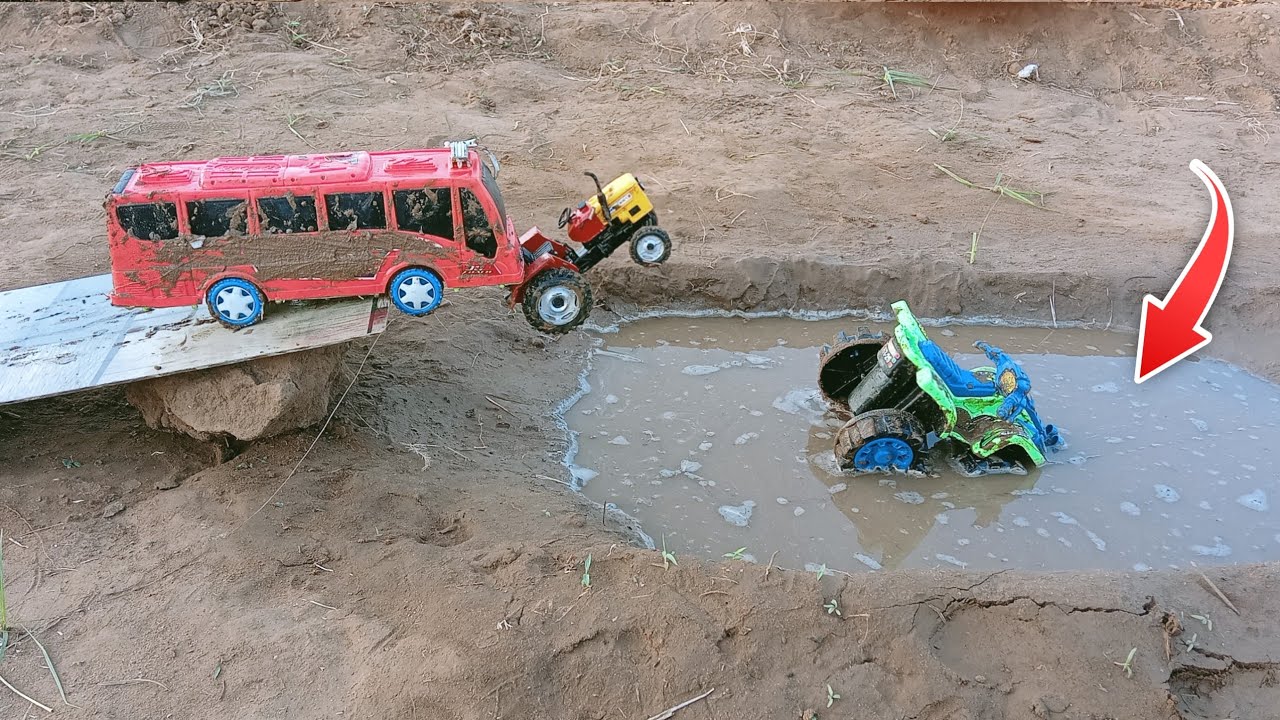 Toys River Jump | Tata Truck pulling out jcb | Tractor video | Mr Wafa ...