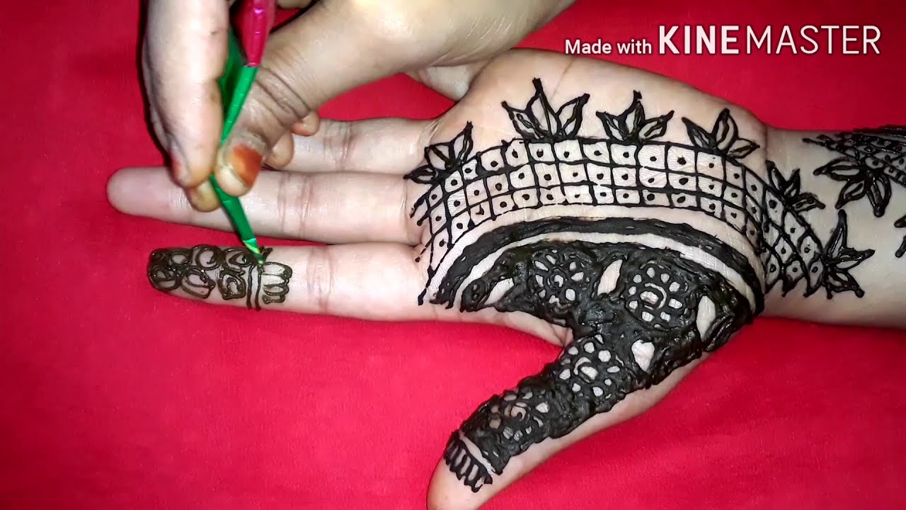 Arabic bridal mehandi design for hand using normal singh mehandi cone ...