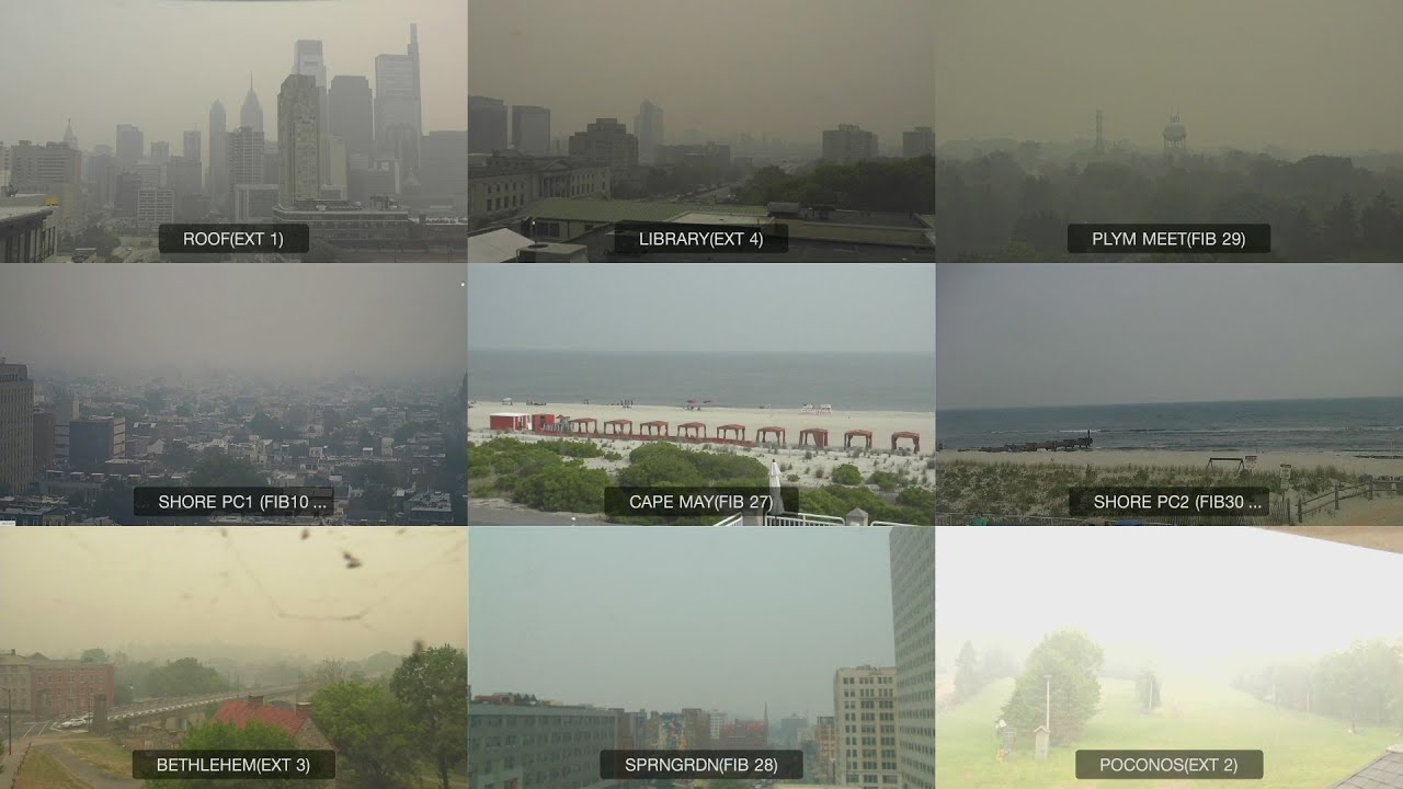 LIVE LOOK: Hazy skies in Philadelphia region from wildfire smoke - YouTube