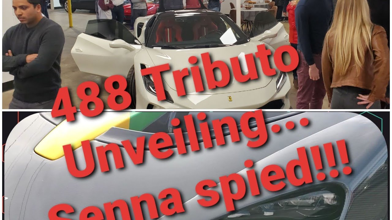 488 Tributo unveiling and I spied a special McLaren Senna today! - YouTube