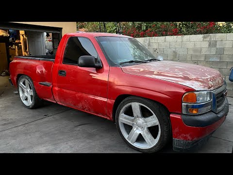 BAGGED GMC SIERRA ON 24s V6 to v8 5.3 SWAP (WIRING AND ELECTRIC FANS ...