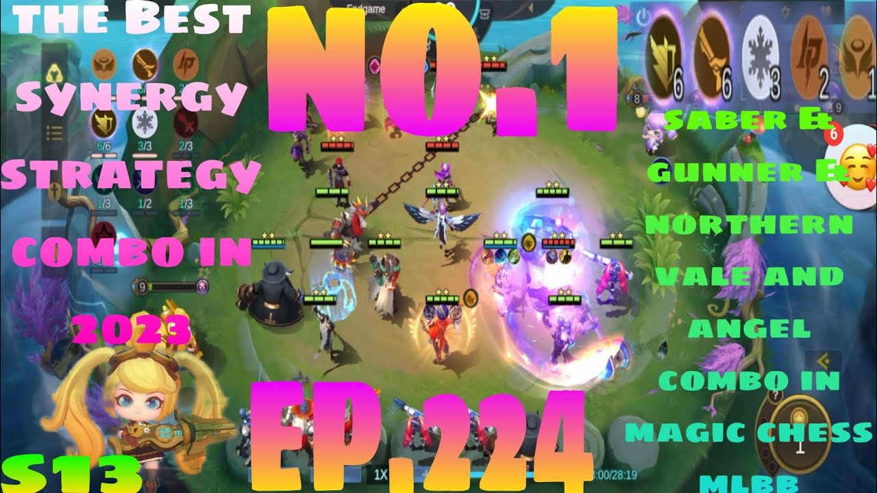 MAGIC CHESS MLBB EP. 224 SABER & GUNNER & NORTHERN VALE & ANGEL COMBO ...