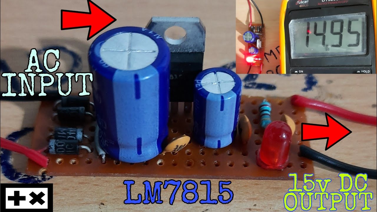 230V AC to 15v DC ||15V Voltage regulator circuit #diy #project - YouTube