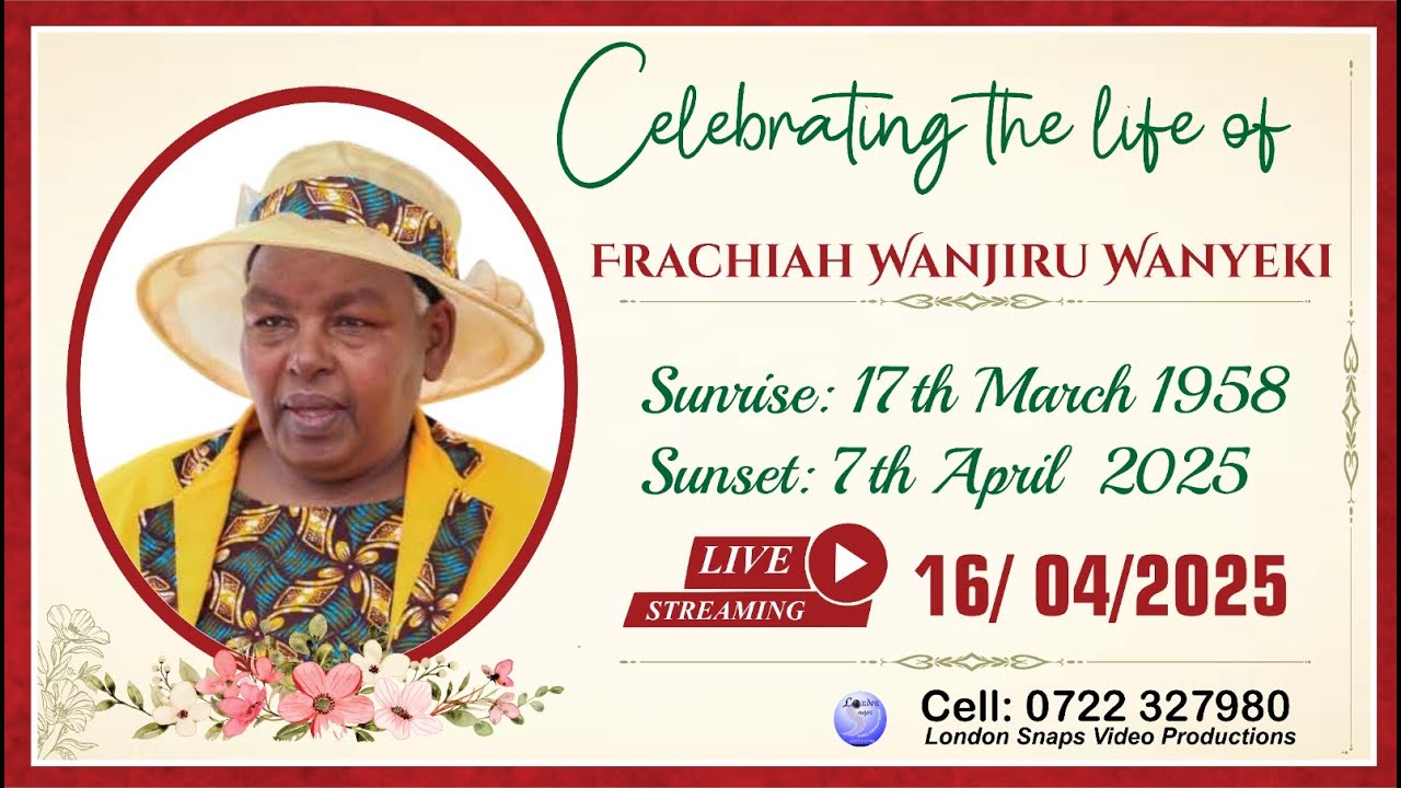 Celebrating the life and times of FRACHIAH WANJIRU WANYEKI - YouTube