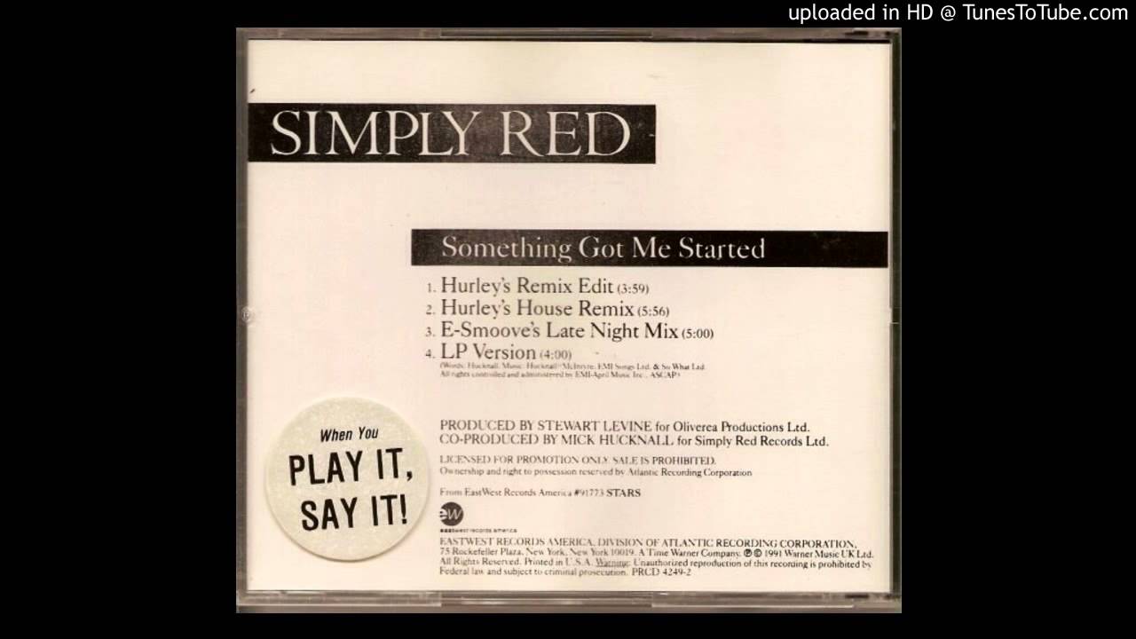 Simply Red~Something Got Me Started [Hurley's House Remix] - YouTube