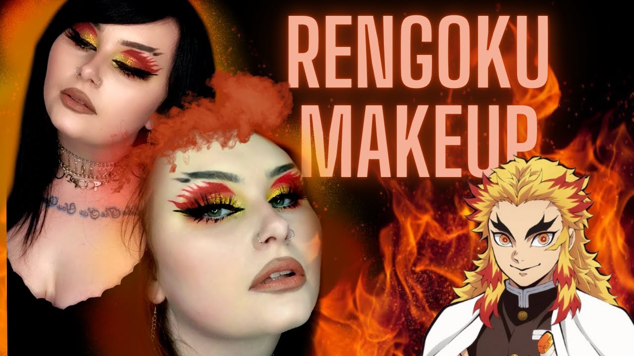 KYOJURO RENGOKU Inspired Flame Makeup Tutorial | Demon Slayer: Kimetsu ...