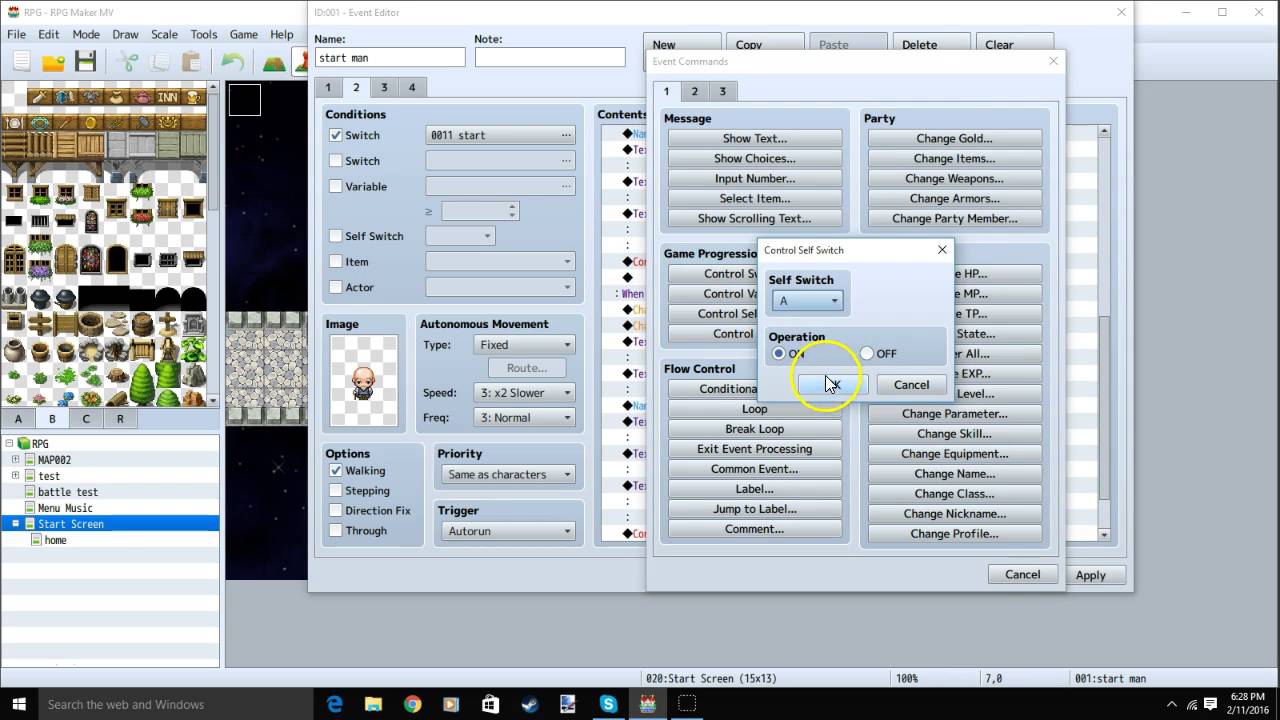 RPG Maker MV Tutorial -Making a Pre-Character Screen- - YouTube