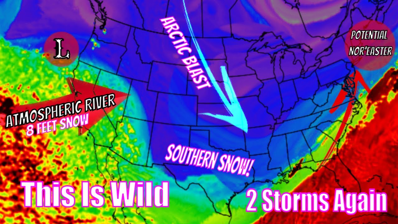 This Is Wild, 2 Storms At Once Again! Arctic Blast, Major Snow & More ...