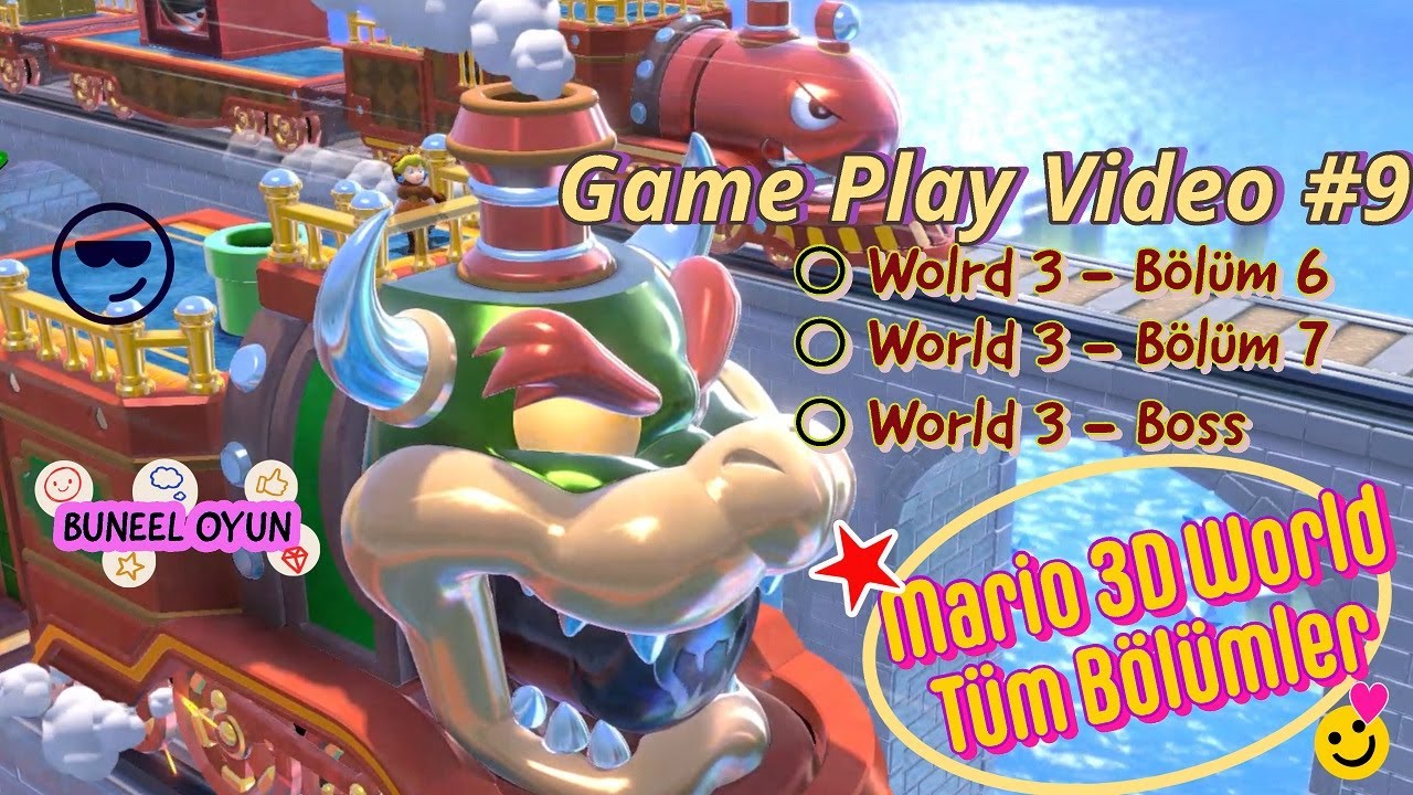 Super Mario 3D World! Mount Must Dash (3-6) & Switchboard Falls (3-7 ...