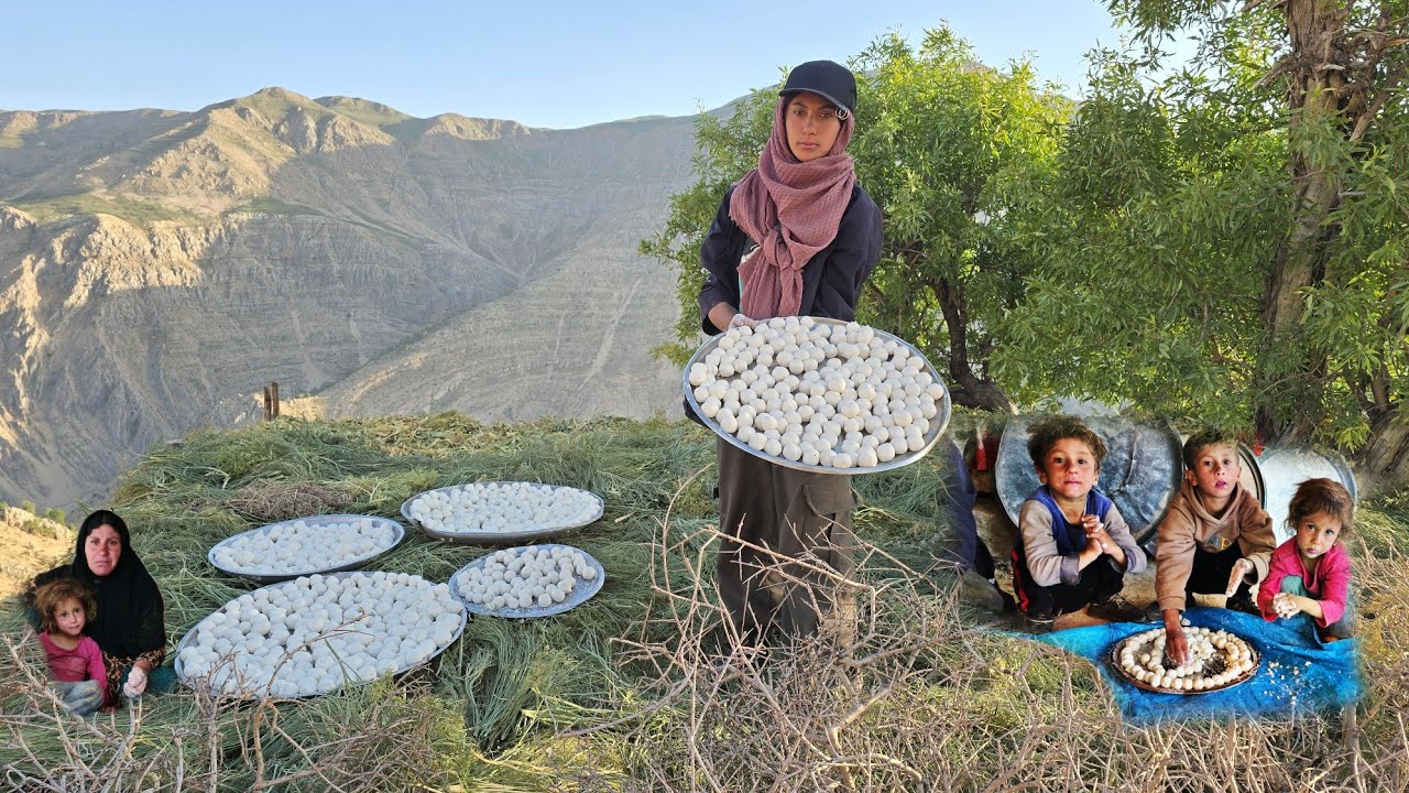 “Making Kashk: Traditional Dried Yogurt Balls by Nomadic Family in the ...