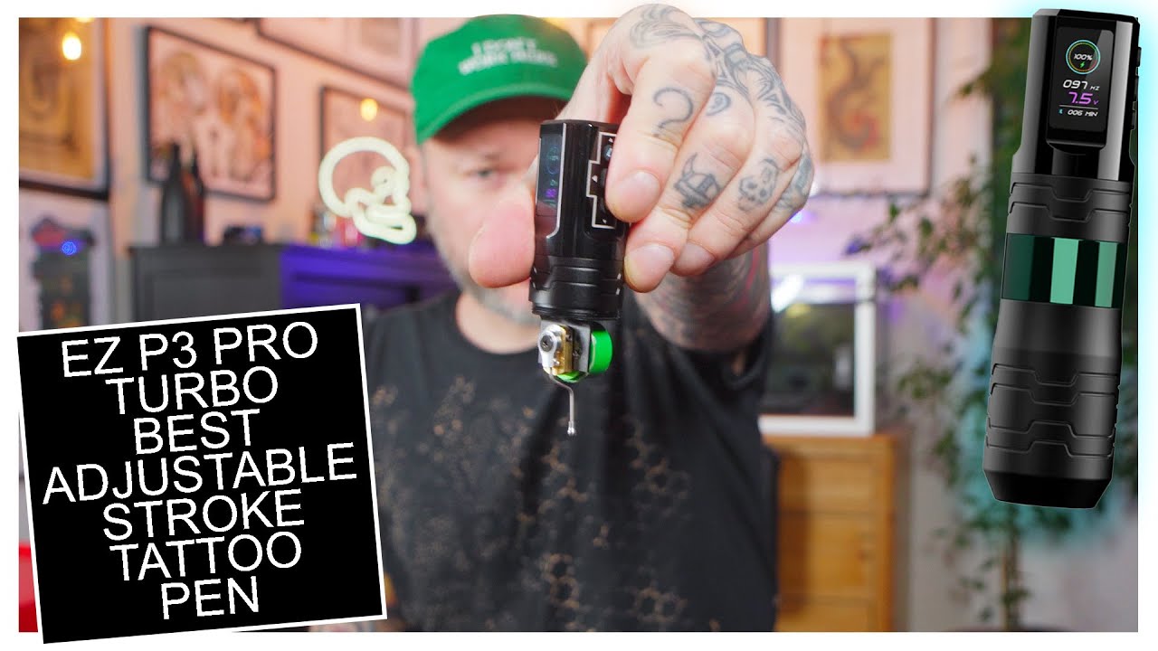 EZ P3 Pro Turbo Direct Drive Adjustable Stroke Tattoo Pen - review - YouTube