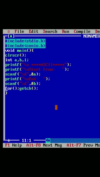 ASCII code in c language | #ascii #viralvideo #coding #shorts - YouTube