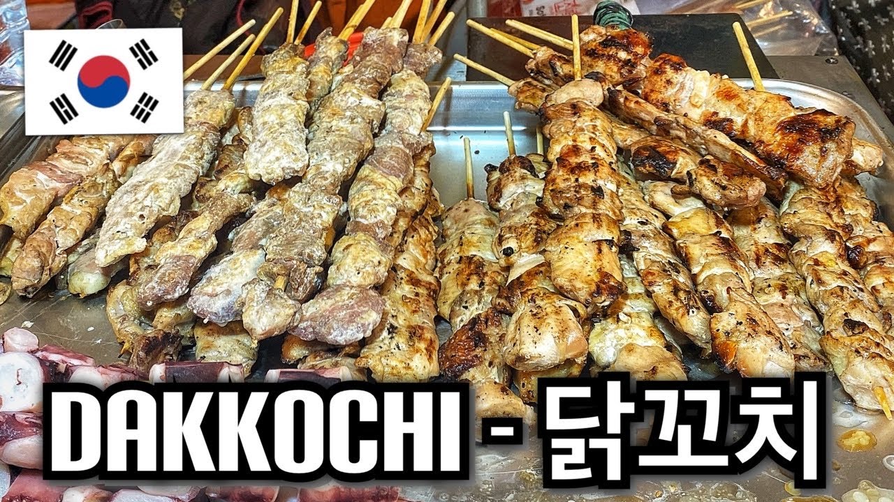 Korean Street Food l DAKKOCHI - 닭꼬치 - YouTube