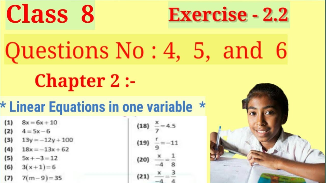 linear equations in one variable class 8 | class 8 maths chapter 2 |By ...